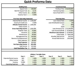 Industrial Building Proforma Excel Template - PropertyMetrics